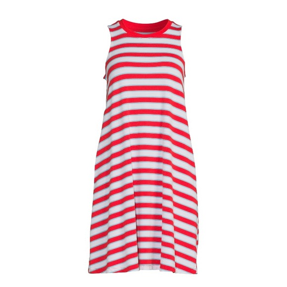 Time and Tru | Dresses | Time Tru Red White Stripe Knit Dress Nwt Sz Xs ...